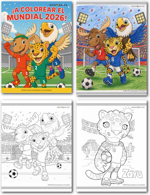 Hojas Para Colorear Las Mascotas Del Mundial 2026